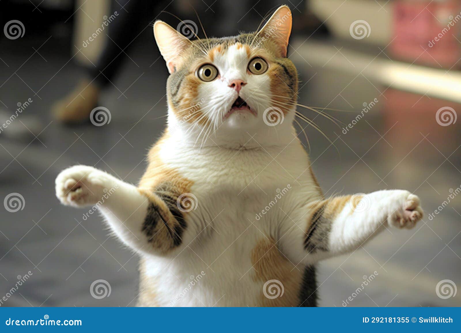 Funny Surprised Cat with a Questioning Pose. a Cute Kitten Asks in ...