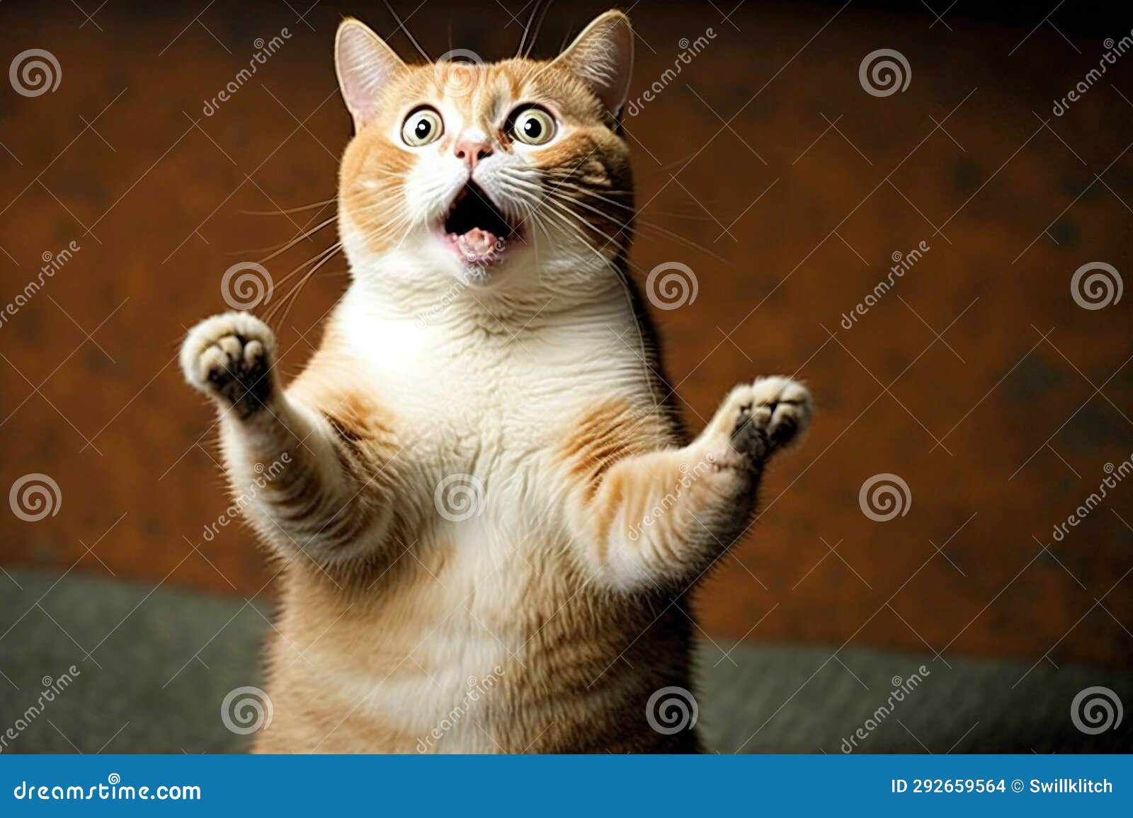 Funny Surprised Cat with a Questioning Pose. a Cute Kitten Asks in ...