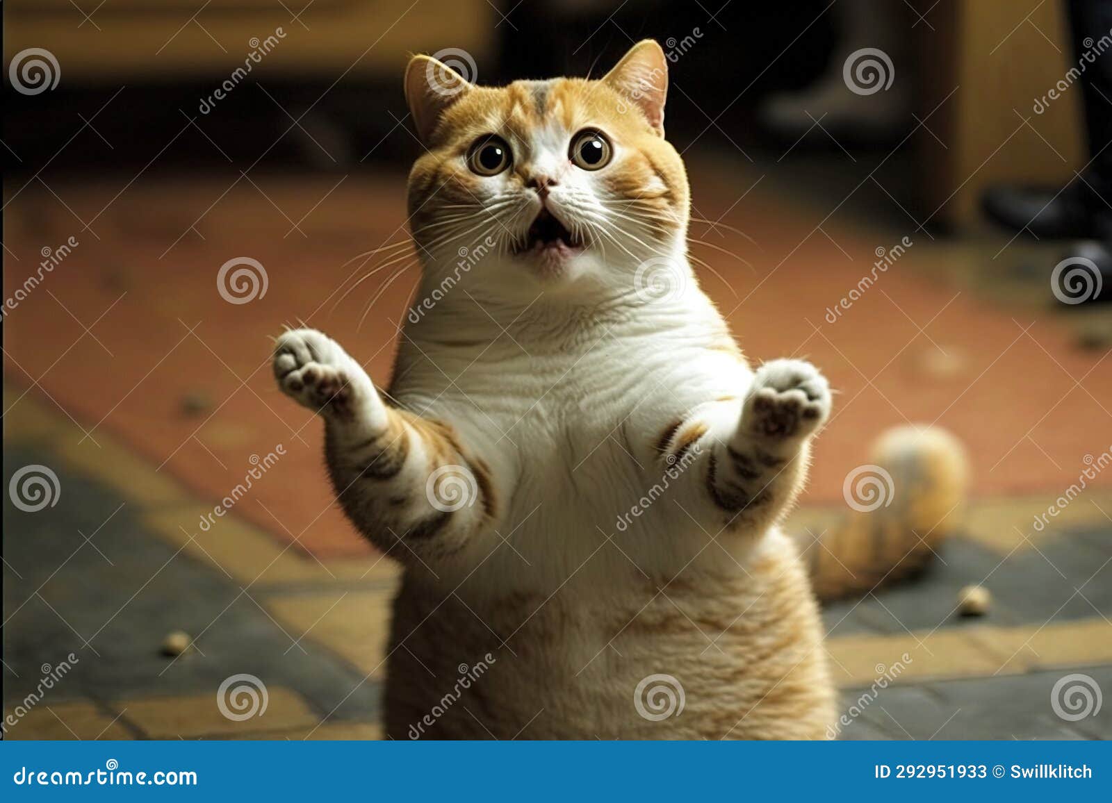 Funny Surprised Cat with a Questioning Pose. a Cute Kitten Asks in ...