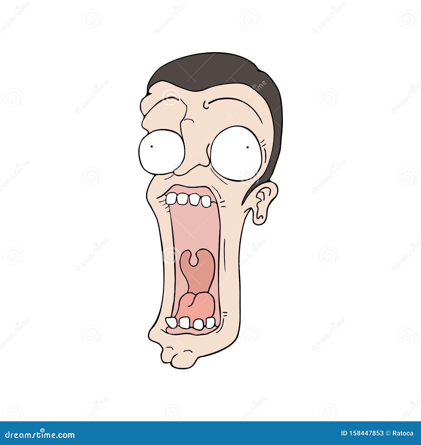 Funny Surprised Face Illustration Stock Vector - Illustration of facial ...