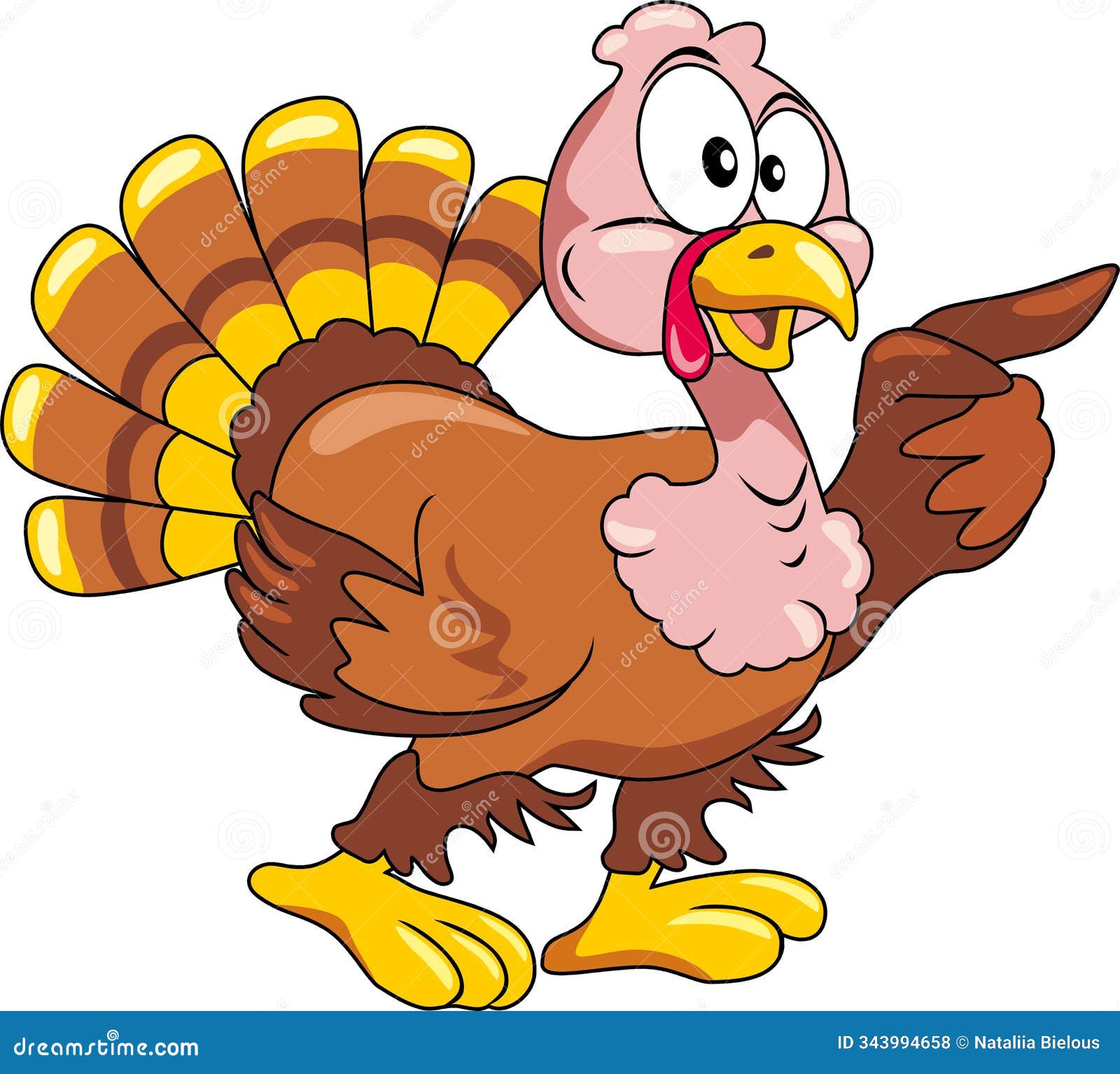 Funny Surprised Pointing Turkey Stock Vector - Illustration of gesture ...