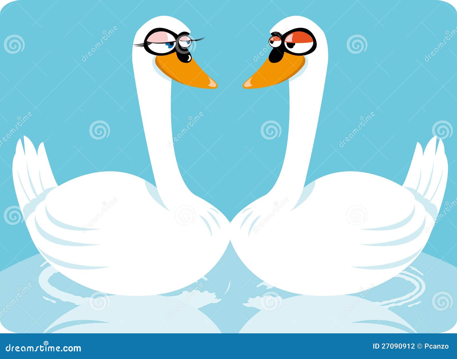 Funny Swans stock vector. Illustration of love, animal - 27090912