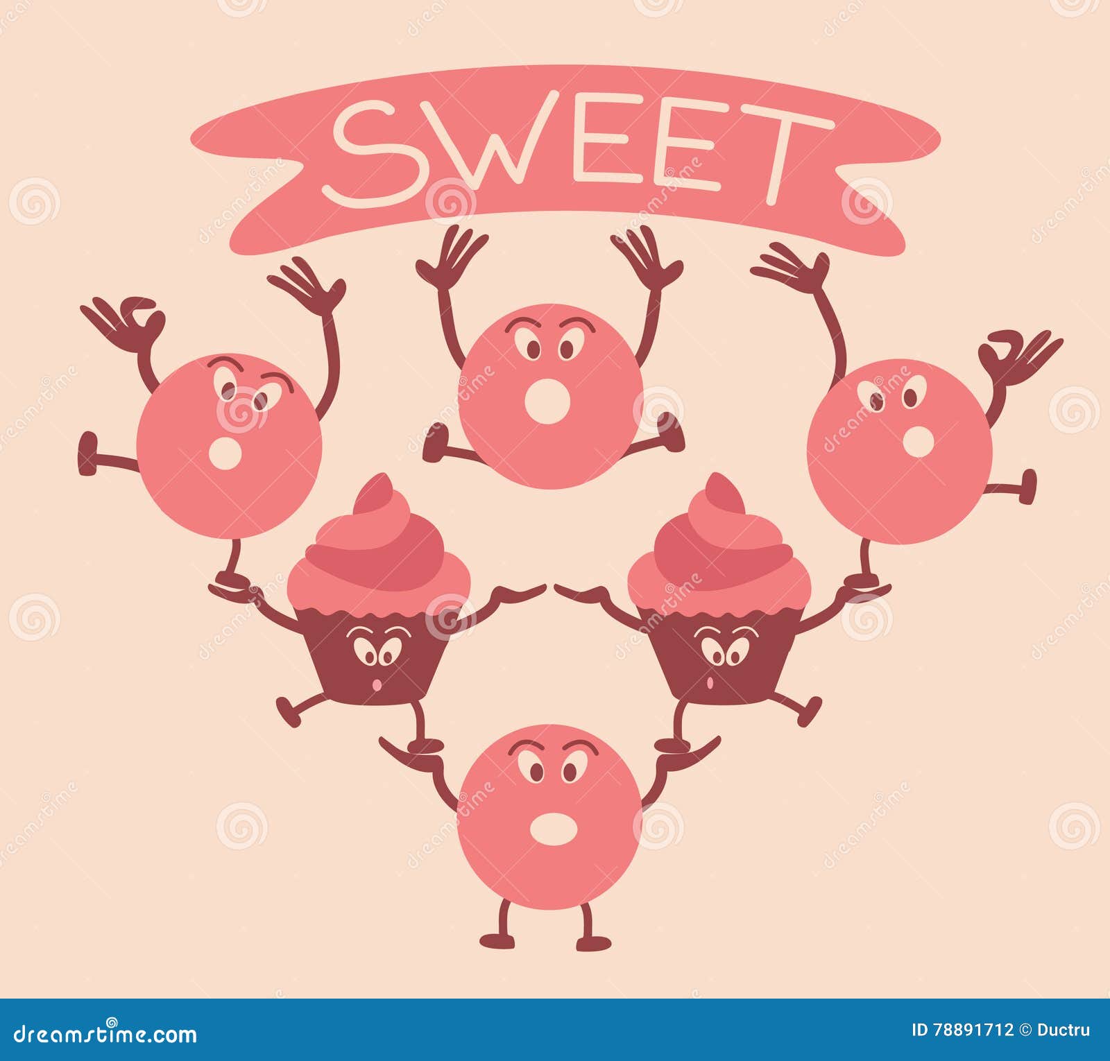 Funny sweets stock vector. Illustration of funny, eyes - 78891712