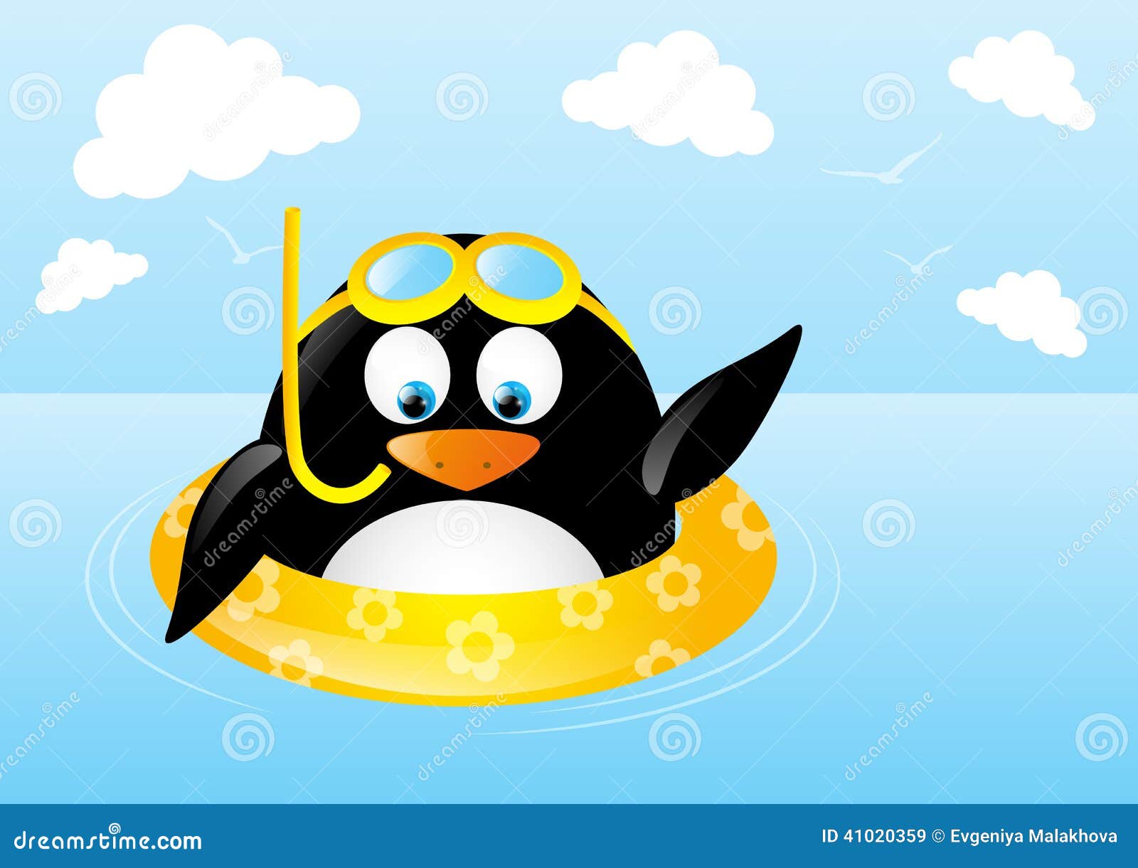 Funny swimming penguin stock vector. Illustration of antarctica - 41020359