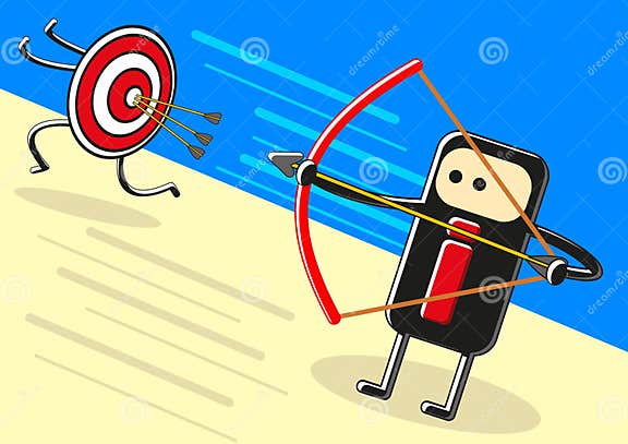 Funny target stock vector. Illustration of businessman - 18605456
