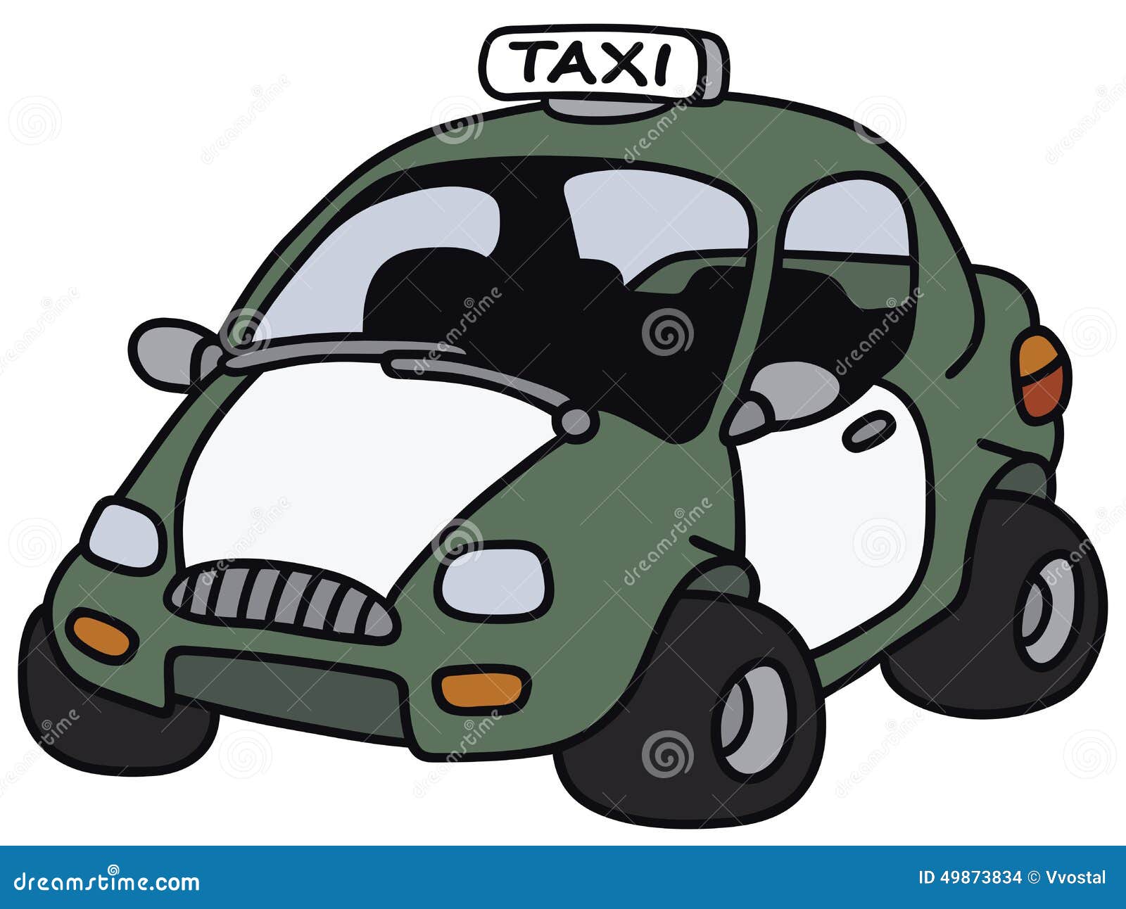Funny taxi stock vector. Illustration of automobile, taxi - 49873834