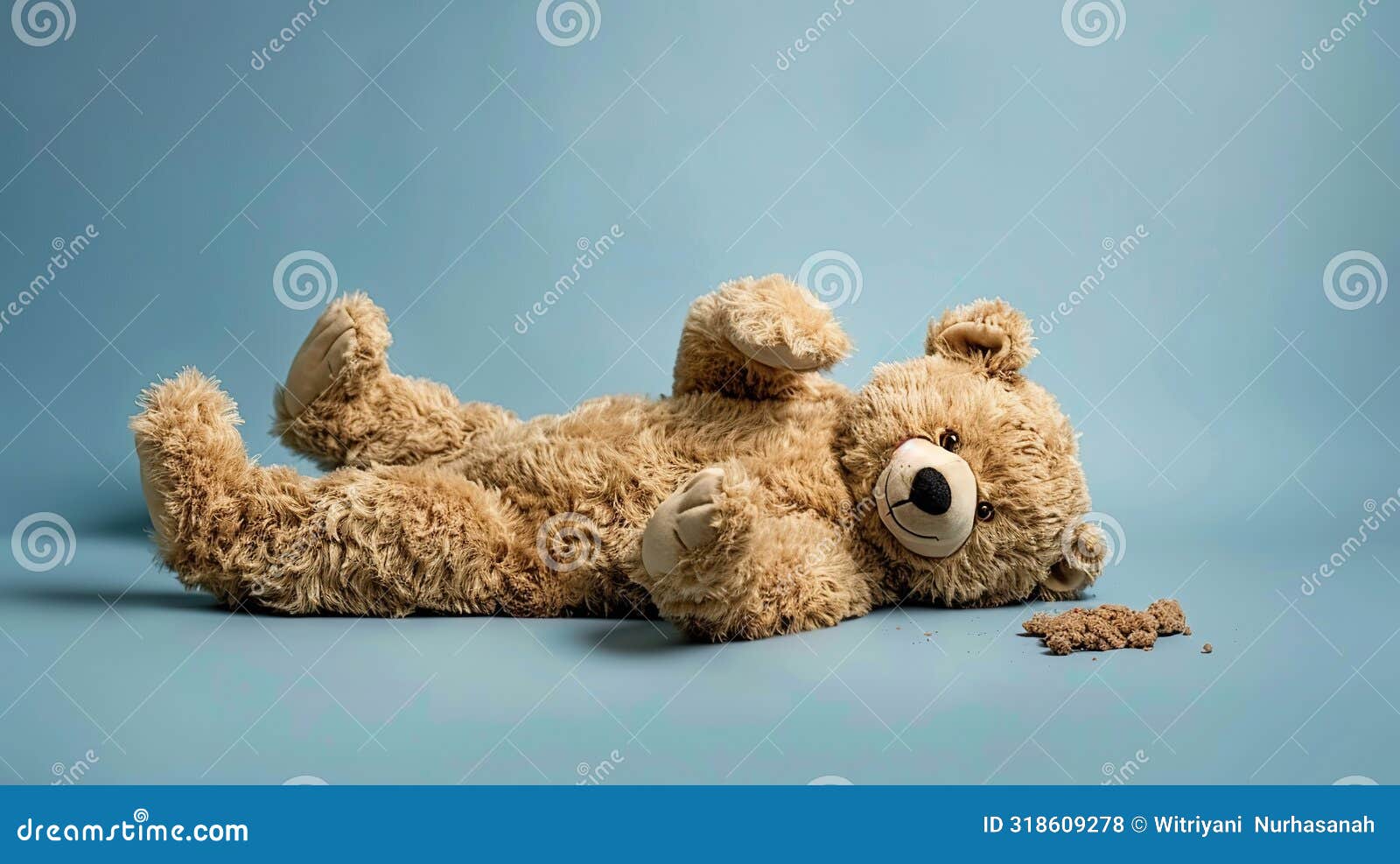 Funny Teddy Animal Lying Down after Eating, Generative AI Stock ...