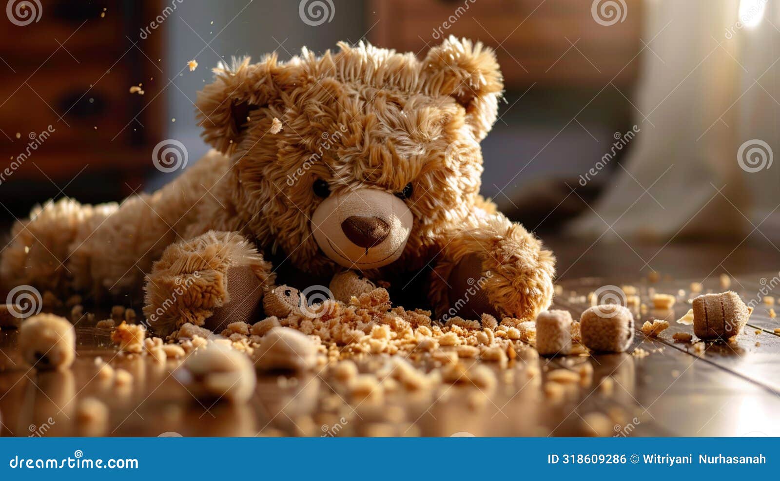 Funny Teddy Animal Lying Down after Eating, Generative AI Stock ...