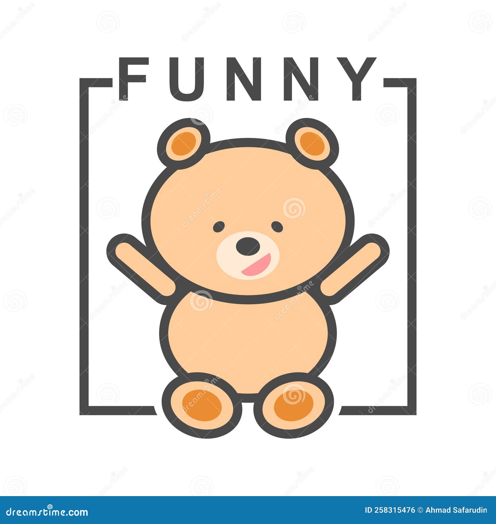 Funny Teddy Bear Isolated on White Background Stock Vector ...