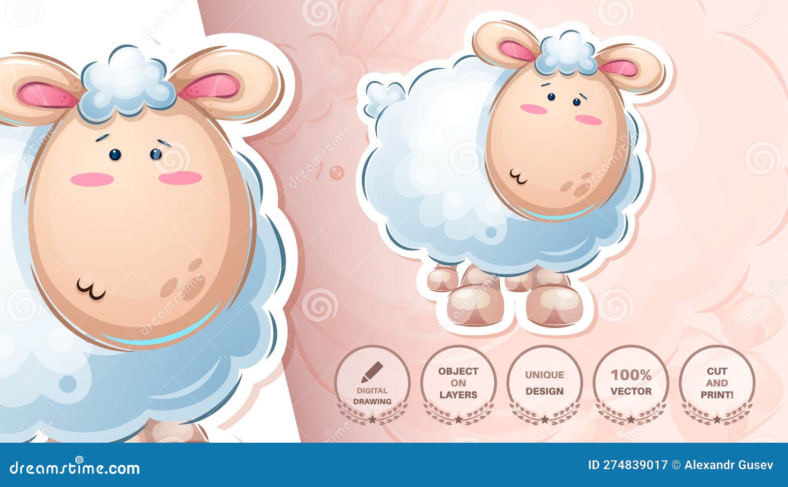 Funny Teddy Lamb - Cute Sticker Stock Vector - Illustration of gift ...