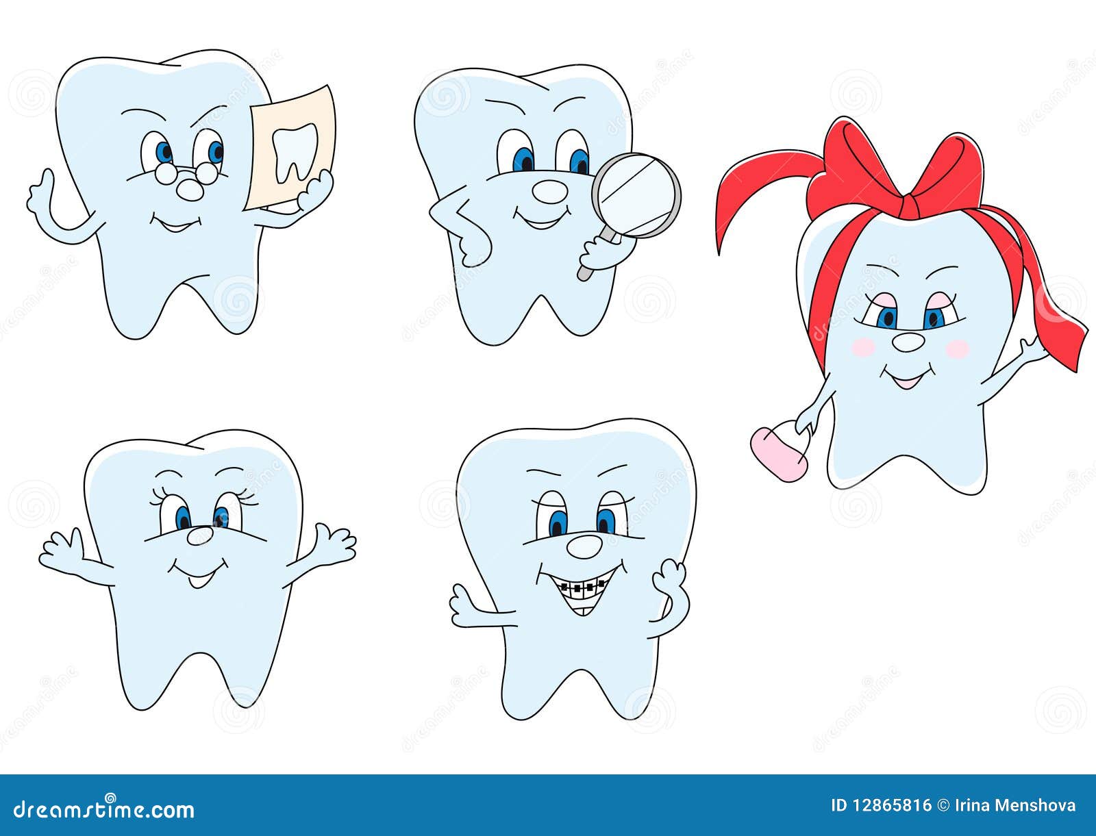 Funny teeth stock vector. Illustration of blue, face - 12865816
