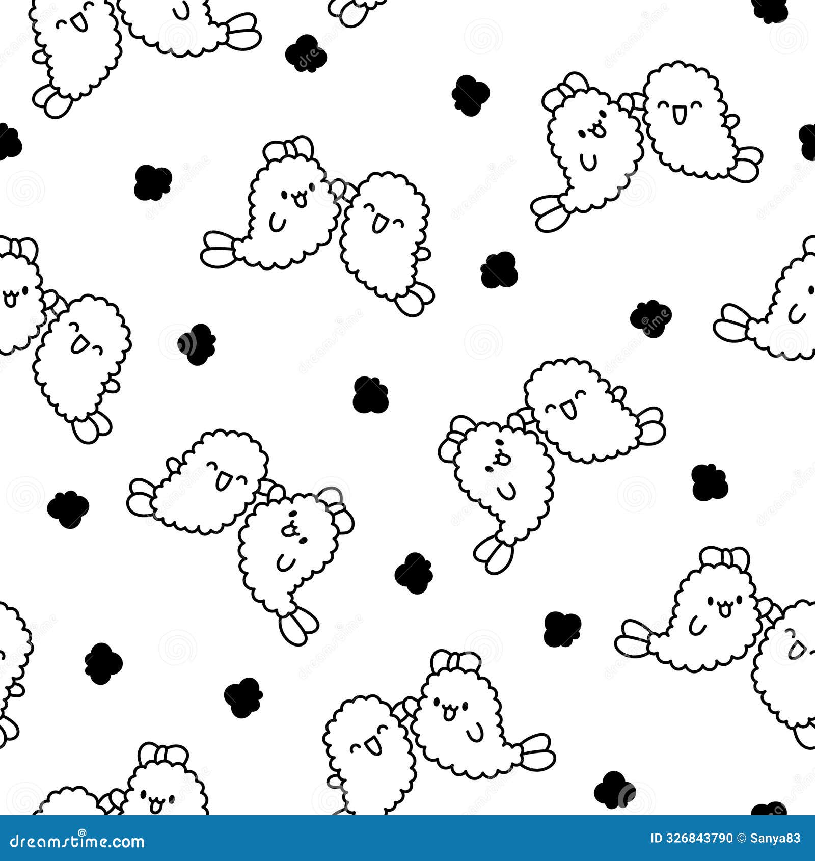 Funny Tempura Shrimp Characters Coloring Page Stock Vector