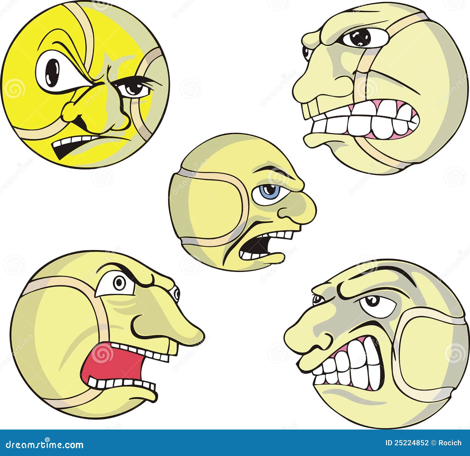 Funny Tennis Balls stock vector. Illustration of tennis - 25224852