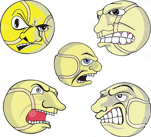 Funny Tennis Balls stock vector. Illustration of tennis - 25224852