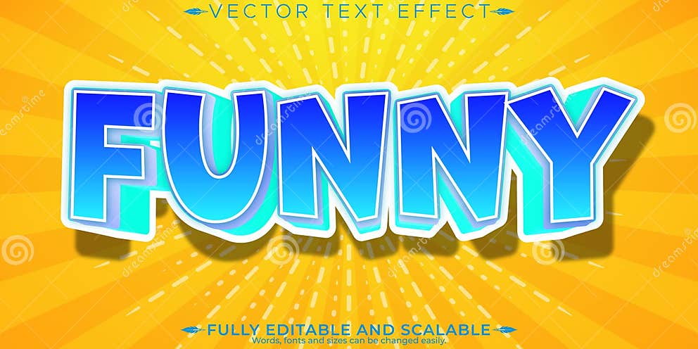 Funny Text Effect, Editable Comic and Cartoon Text Style Stock Vector - Illustration of typo ...