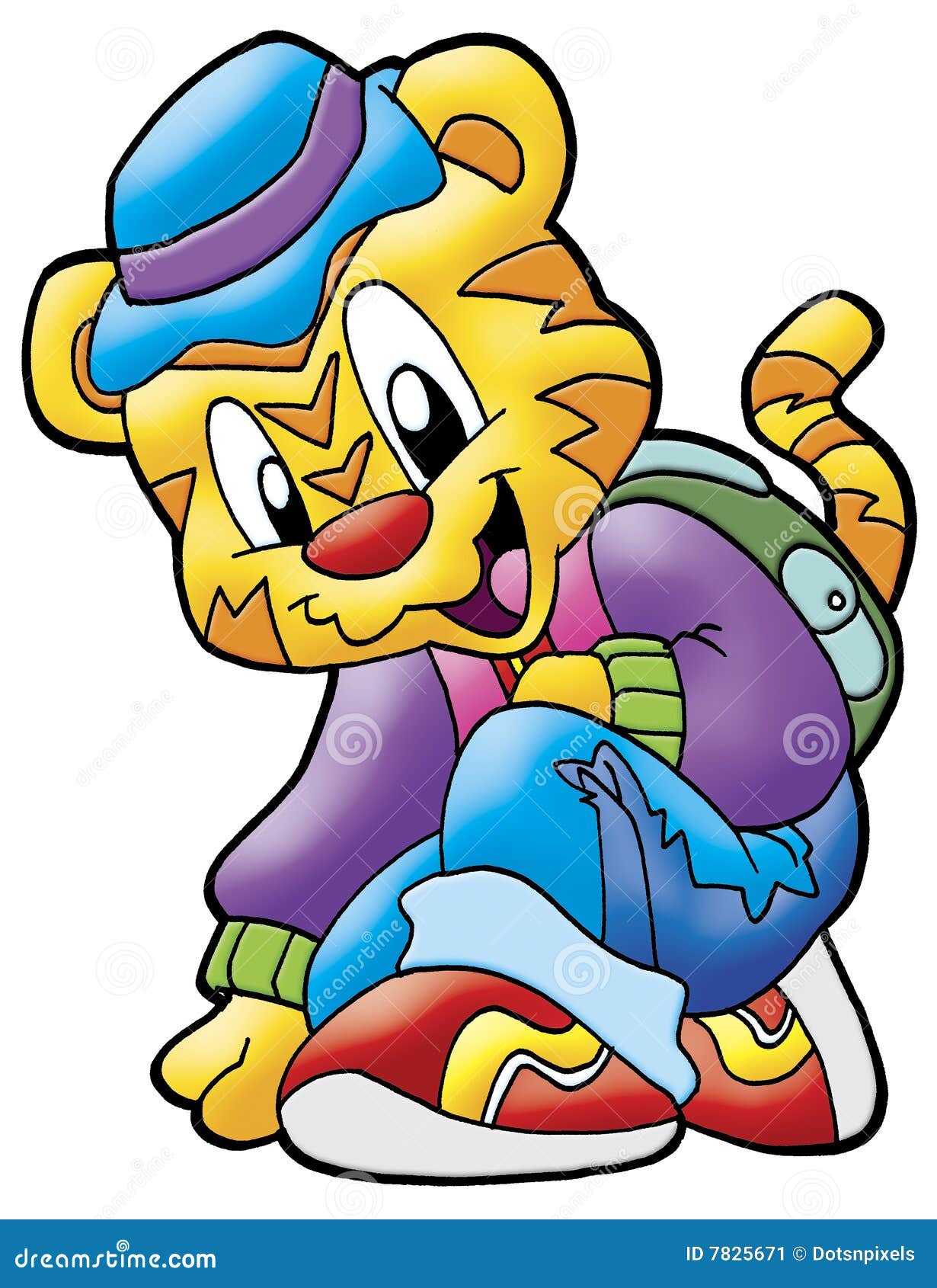 Funny tiger stock illustration. Illustration of cute, wildlife - 7825671