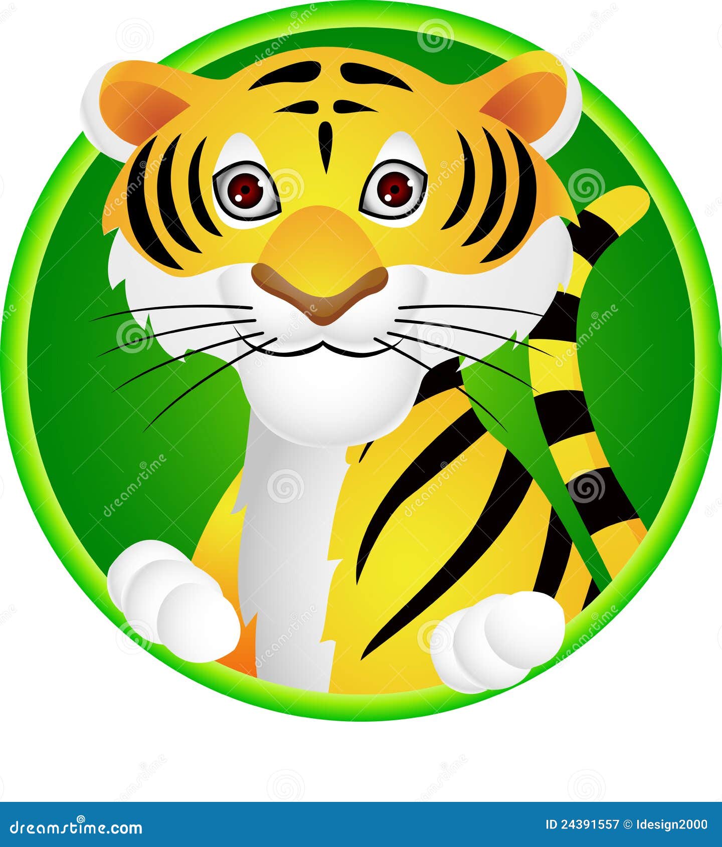 Funny Tiger cartoon stock illustration. Illustration of collective ...