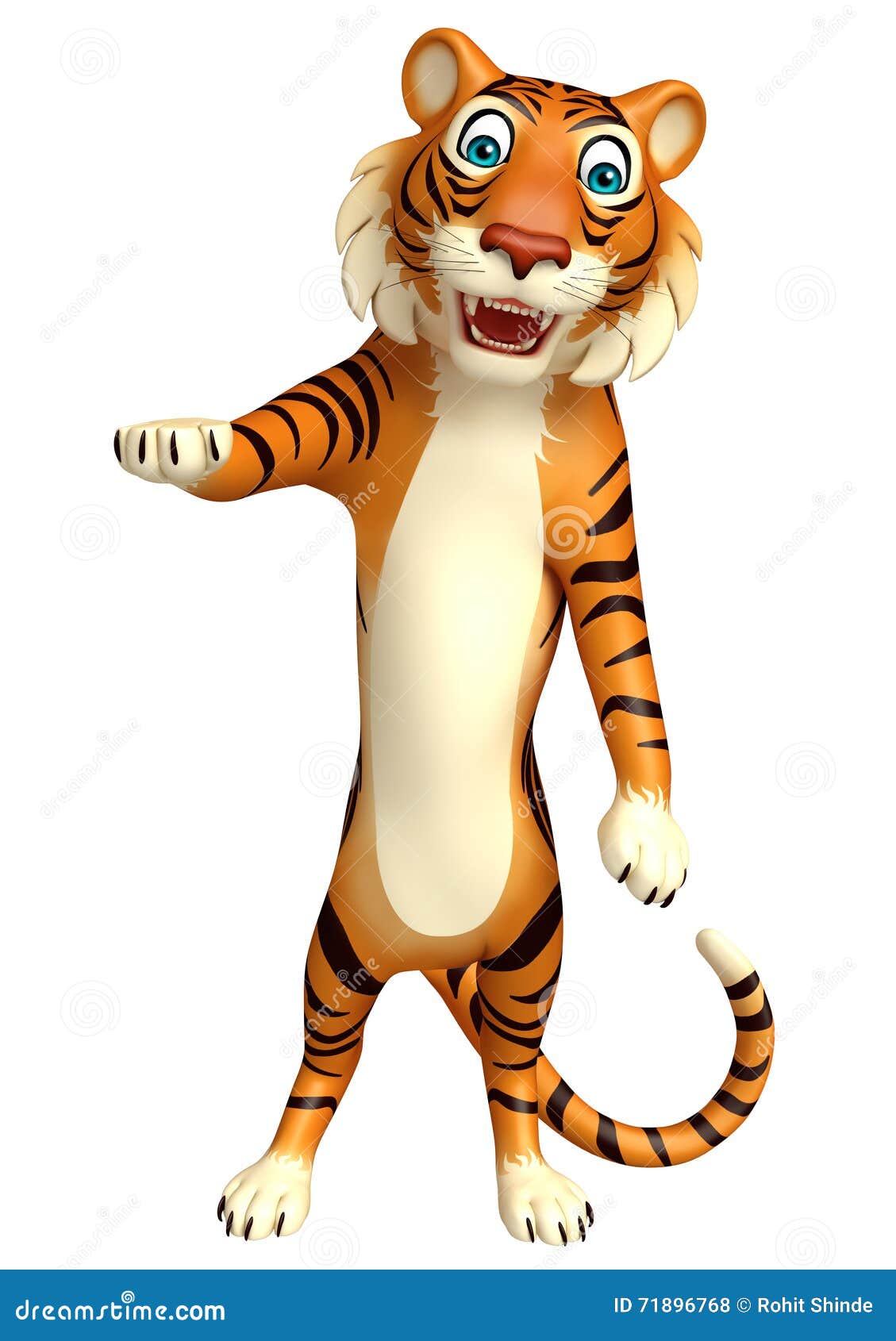 Funny Tiger Cartoon Character Stock Illustration - Illustration of ...