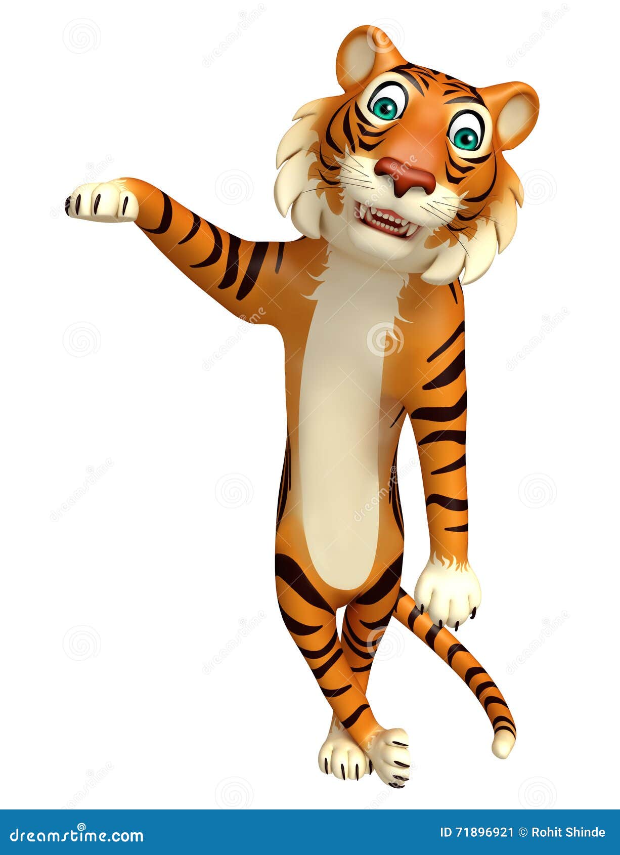 Funny Tiger Cartoon Character Stock Illustration - Illustration of ...