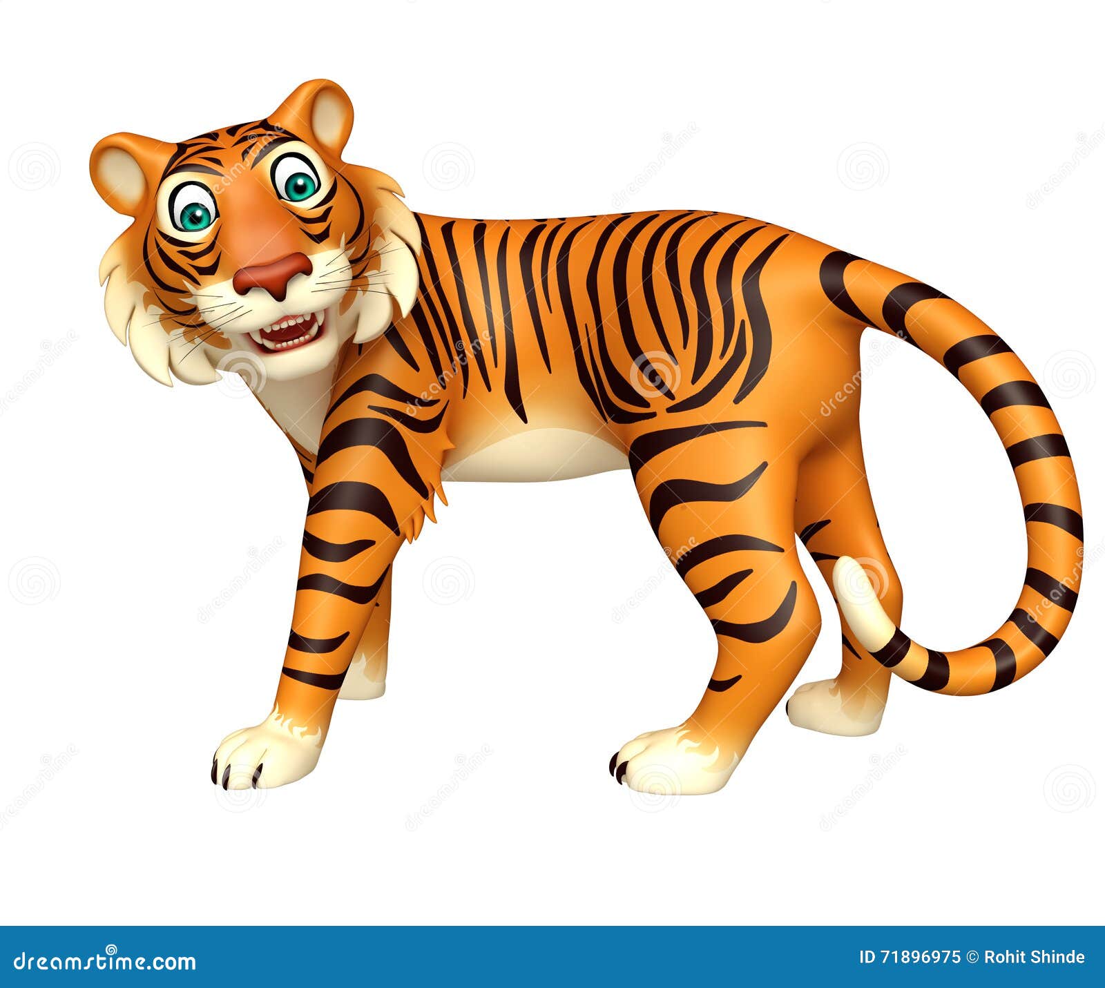 Funny Tiger Cartoon Character Stock Illustration - Illustration of ...