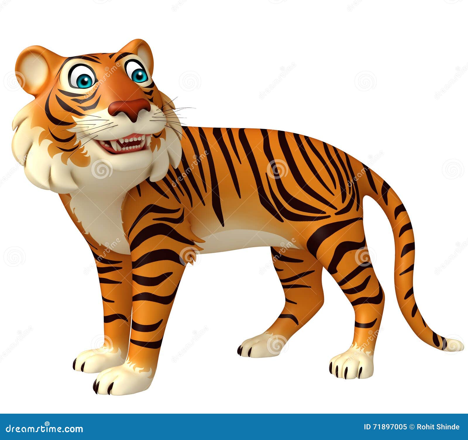 Funny Tiger Cartoon Character Stock Illustration - Illustration of ...