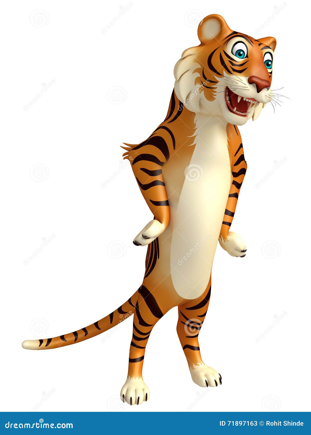 Funny Tiger Cartoon Character Stock Illustration - Illustration of ...