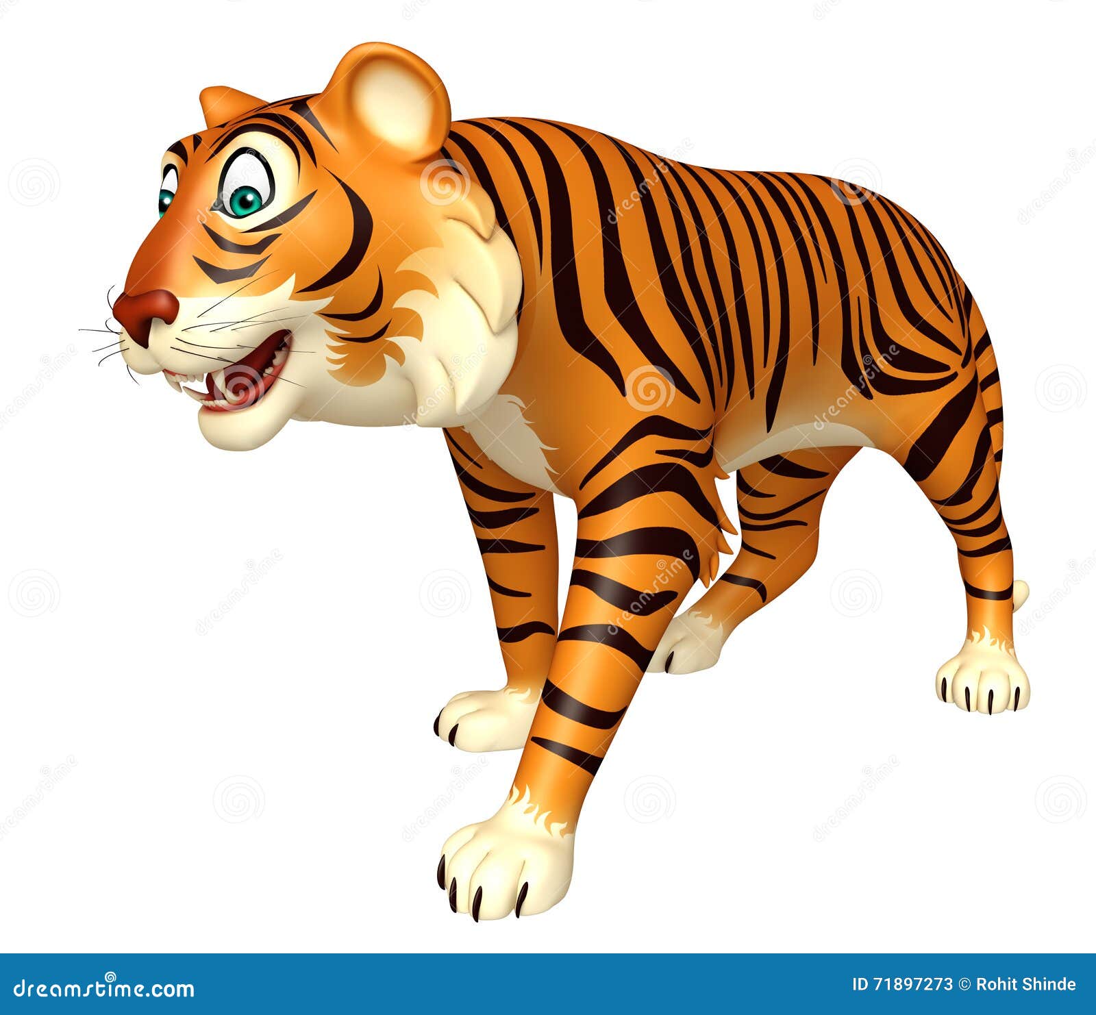 Funny Tiger Cartoon Character Stock Illustration - Illustration of ...
