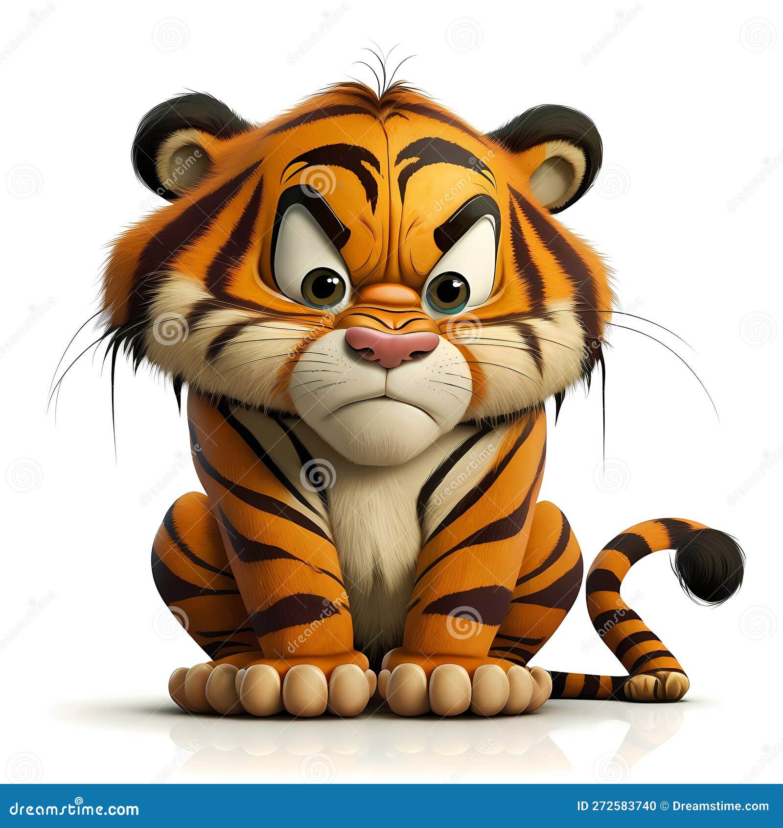 Funny Tiger Cartoon. Generative AI Stock Photo - Image of striped, wild ...