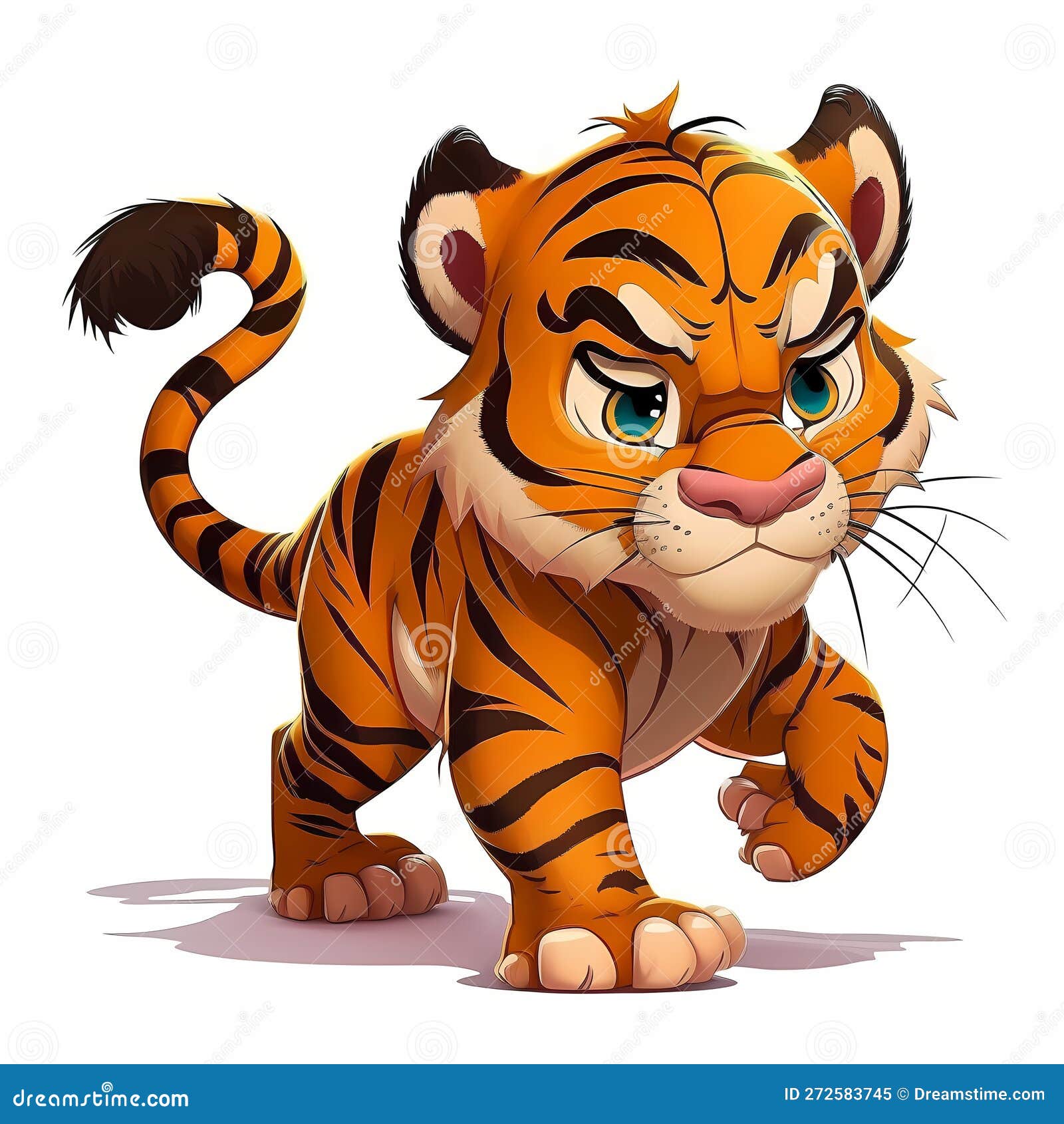 Funny Tiger Cartoon. Generative AI Stock Image - Image of tigris, tiger ...