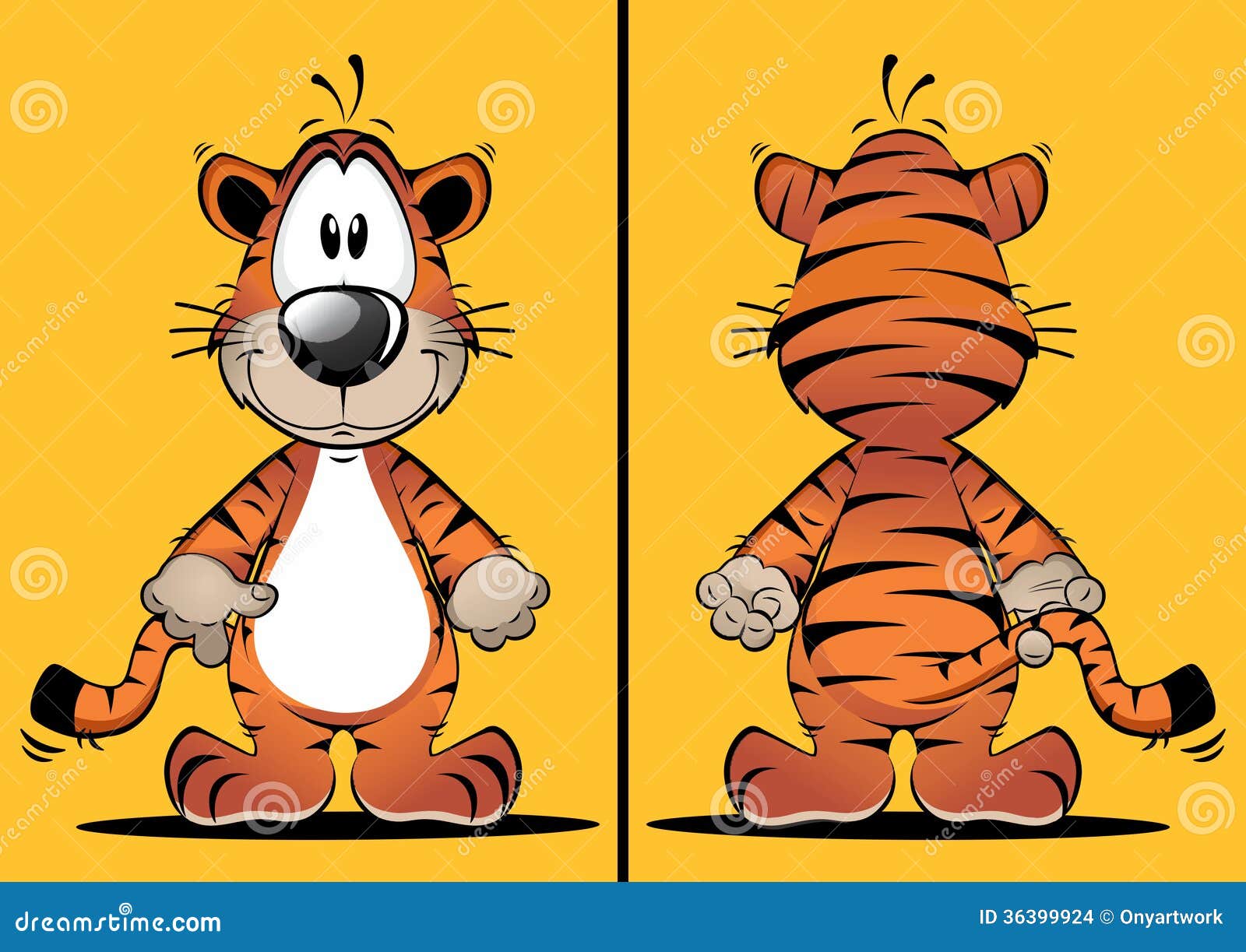 Funny Tiger Cartoon Mascot stock vector. Illustration of mammal - 36399924