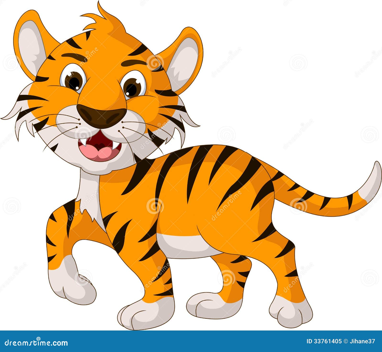Funny Tiger Cartoon Holding A Big Pencil | CartoonDealer.com #88866141