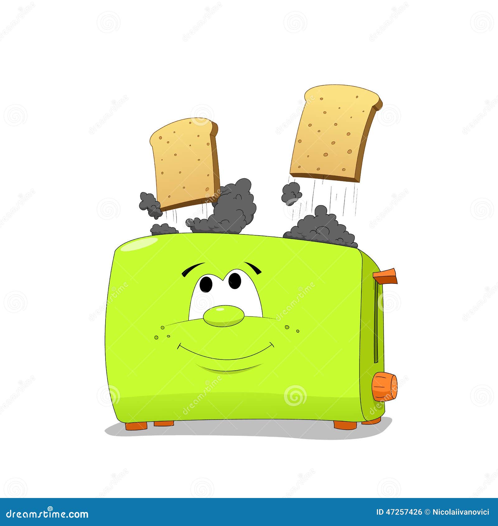 Funny toaster stock vector. Illustration of retro, food - 47257426