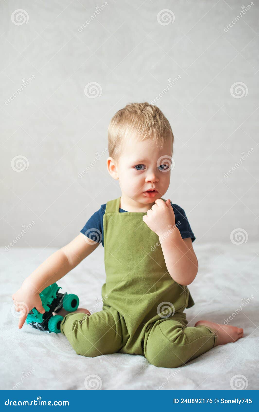 Funny Toddler Boy Playing with Toy Car Stock Photo - Image of happy ...