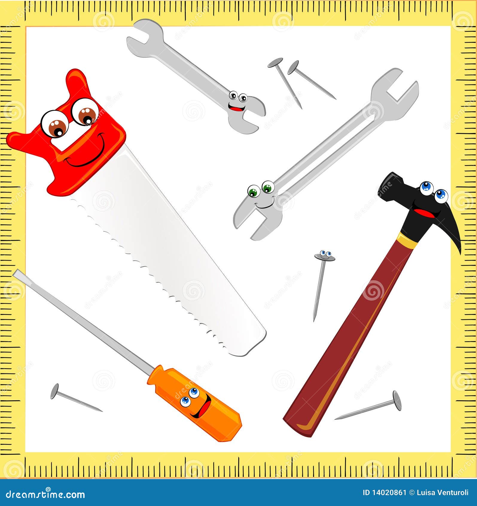 Funny tools stock vector. Illustration of meter, screwdriver - 14020861