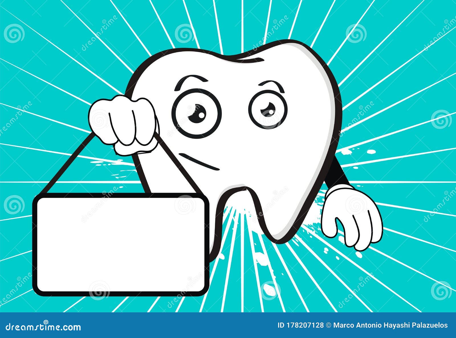 Funny Tooth Cartoon Expression Background 6 Stock Vector - Illustration ...