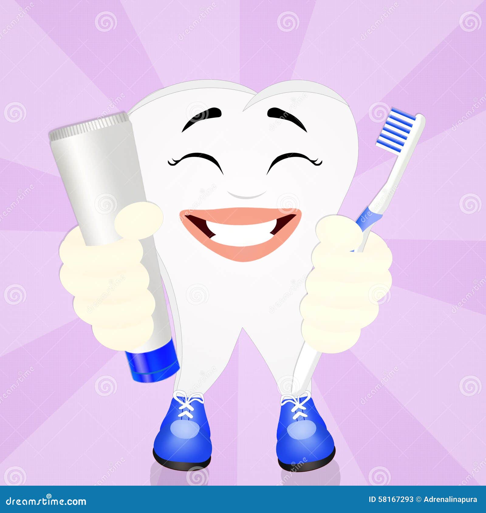 Funny tooth cartoon stock illustration. Illustration of study - 58167293