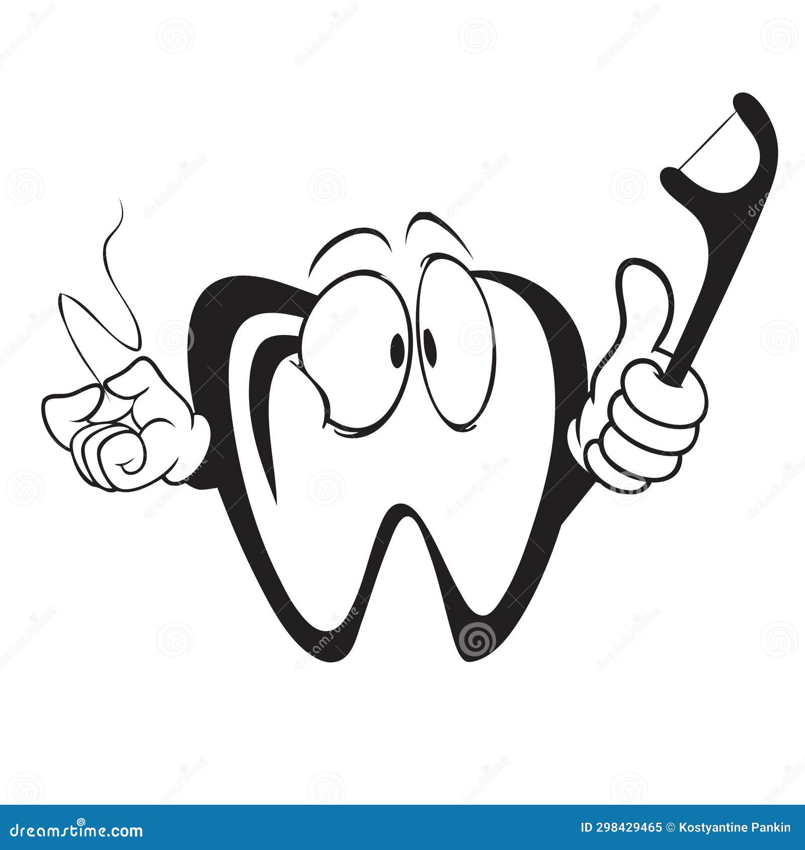Funny tooth stock vector. Illustration of face, tooth - 298429465