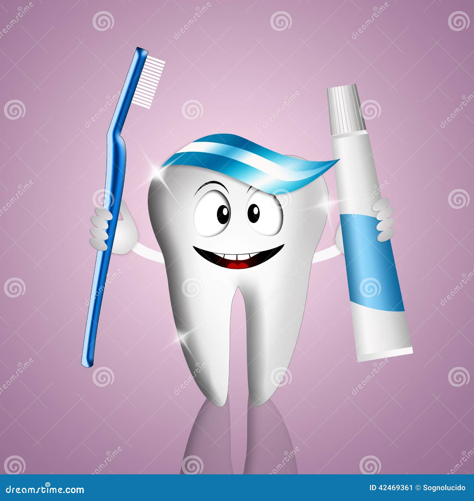 Funny tooth for dentist stock illustration. Illustration of protection ...