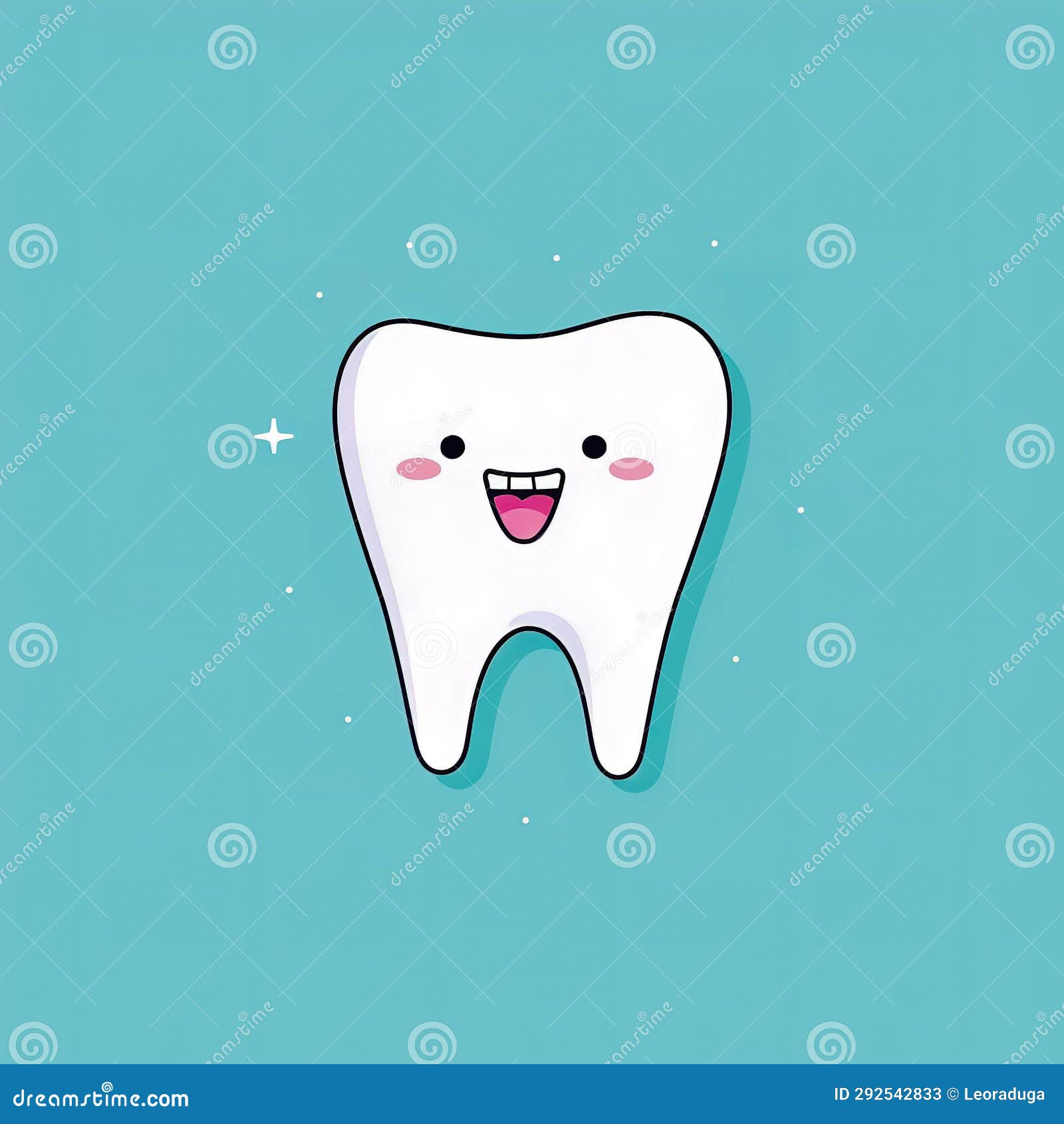 Funny Tooth, Flat Lay. Generative AI Stock Illustration - Illustration ...