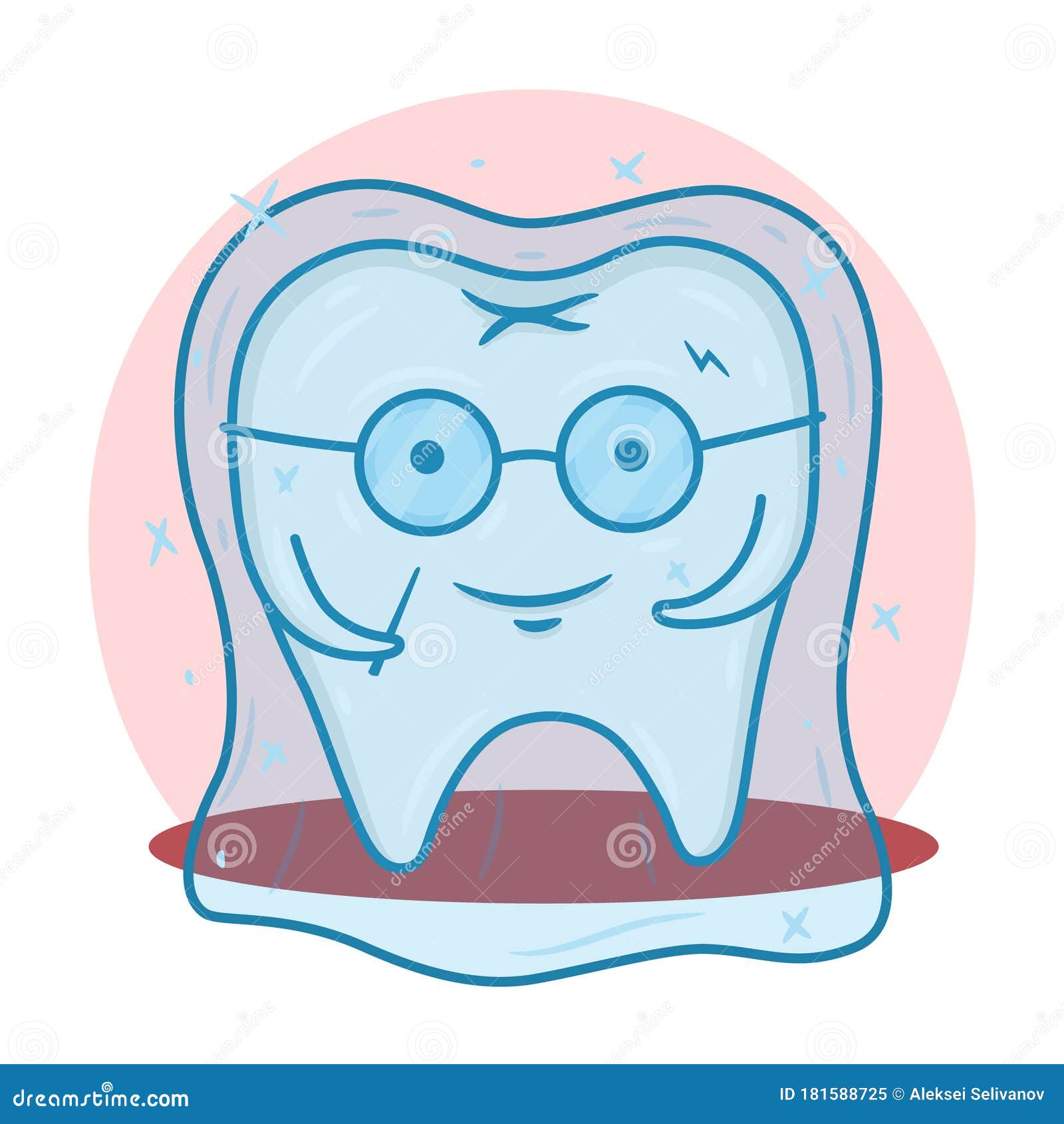 Funny Tooth Character. With Caries And Without Caries, Smiling And ...