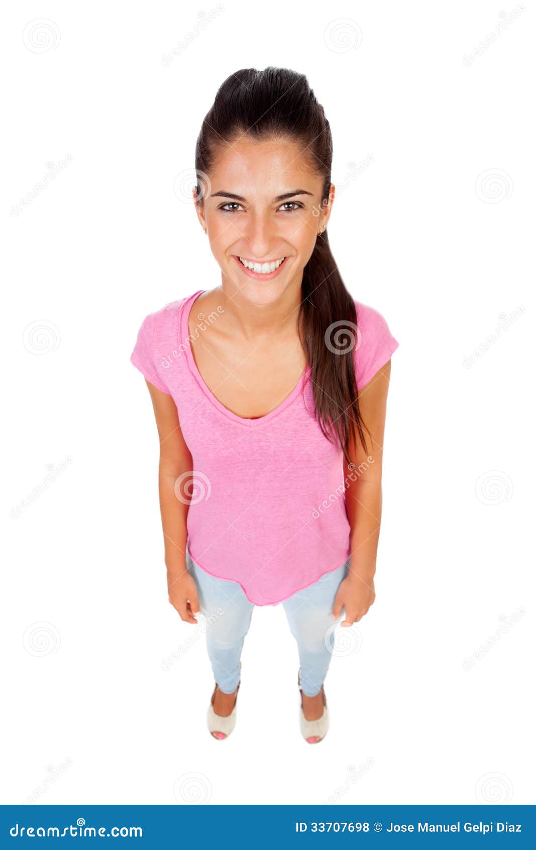 Funny Top View of a Beautiful Girl Stock Photo - Image of natural ...