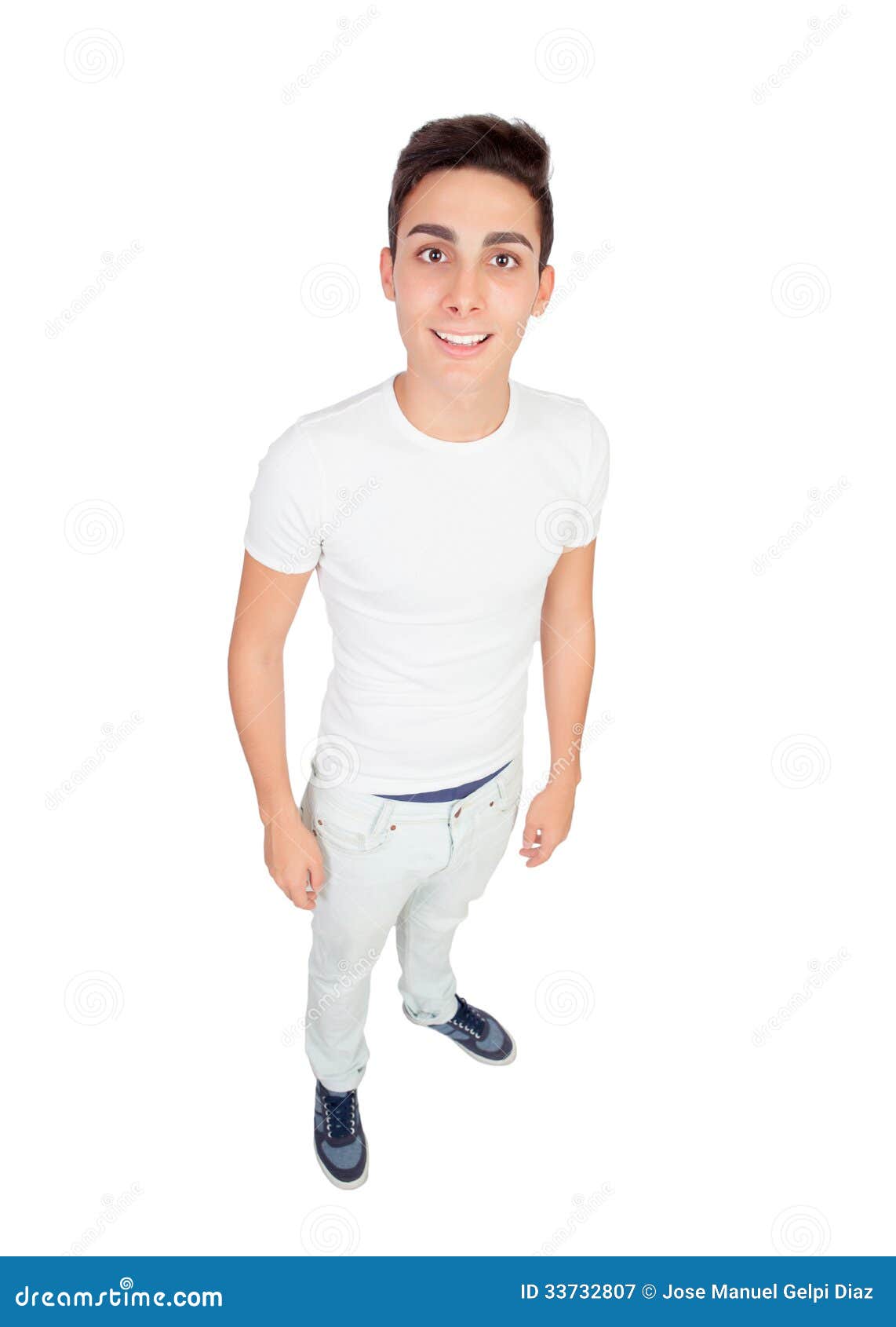 Funny Top View of a Casual Boy Stock Image - Image of confident, face ...