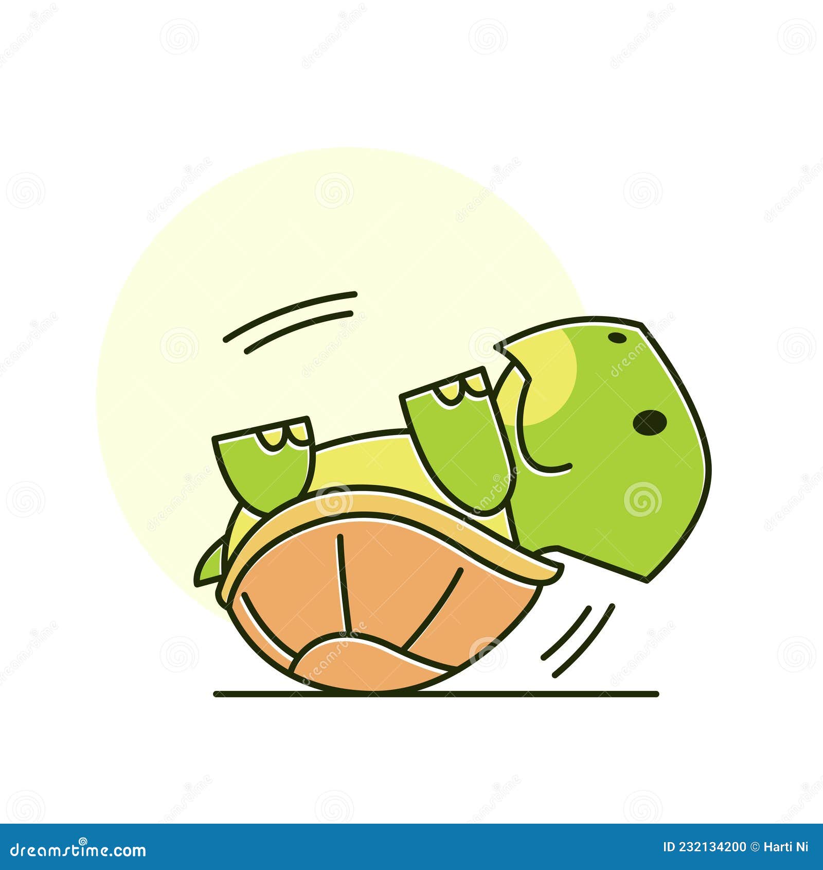 Funny Tortoise Turtle Upside Down Exotic Reptile Cartoon Stock Vector ...