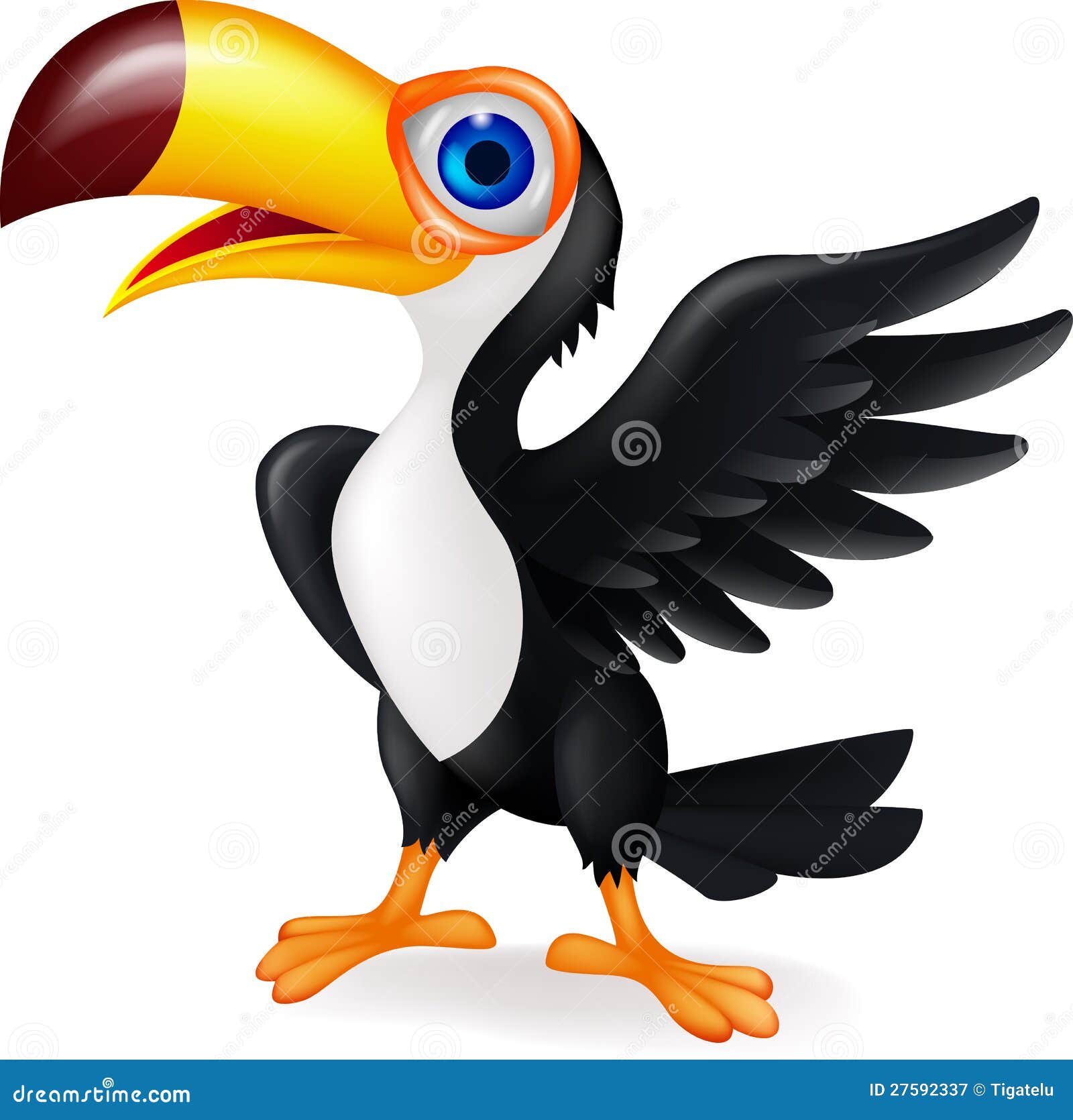 Funny toucan bird cartoon stock vector. Illustration of cartoon - 27592337