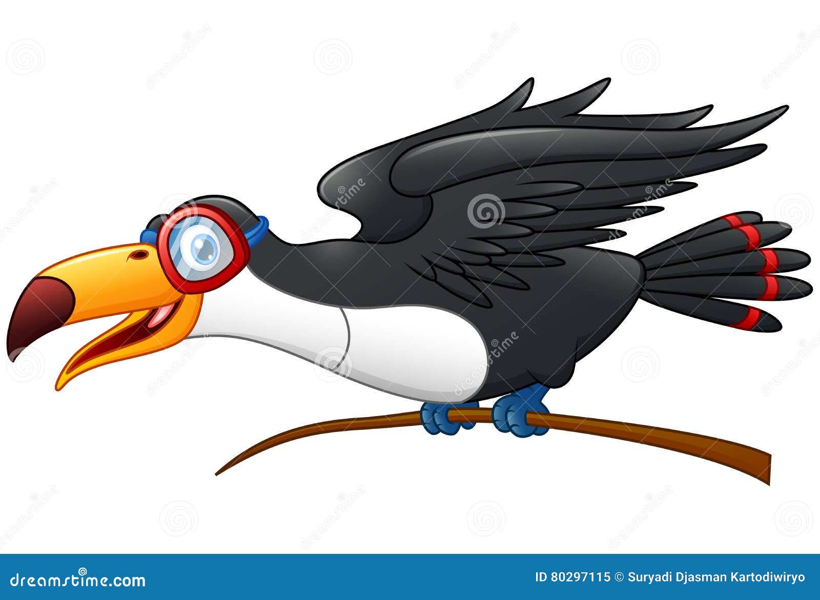 Toucan Cartoon Sitting On The Branch Vector Illustration ...