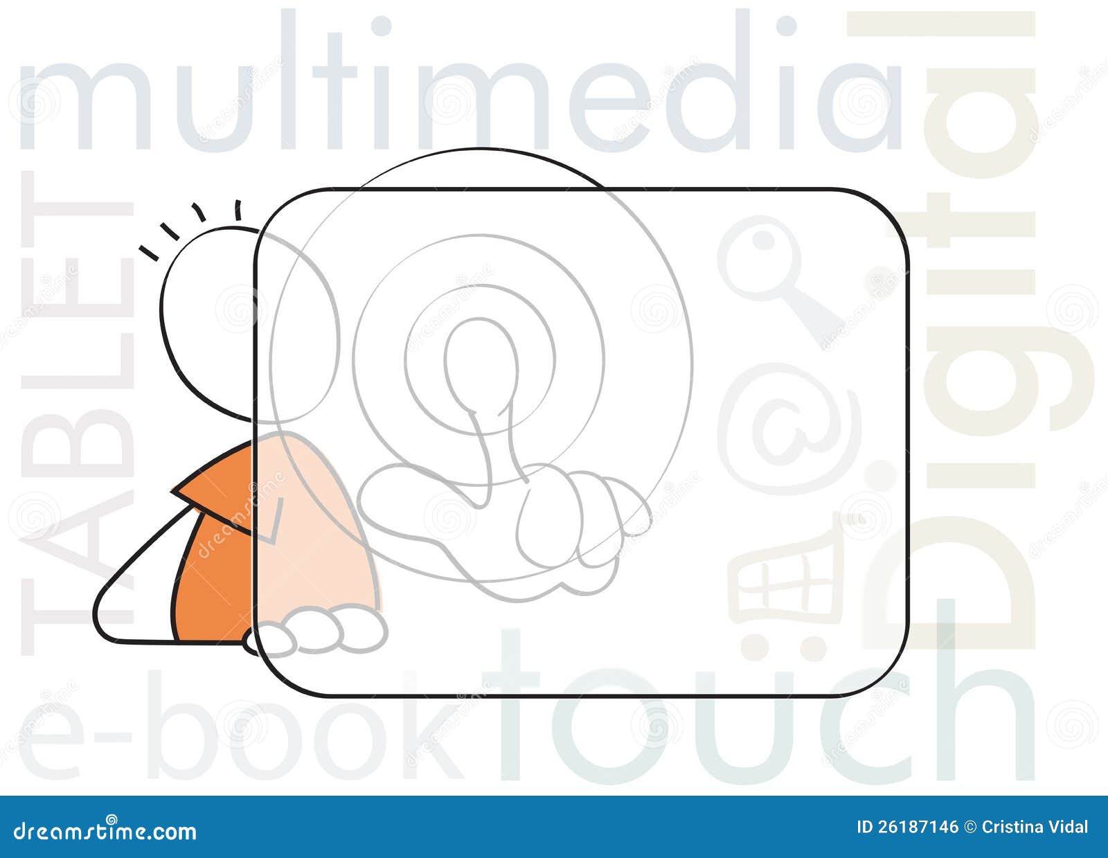 Funny touch screen stock illustration. Illustration of mail - 26187146