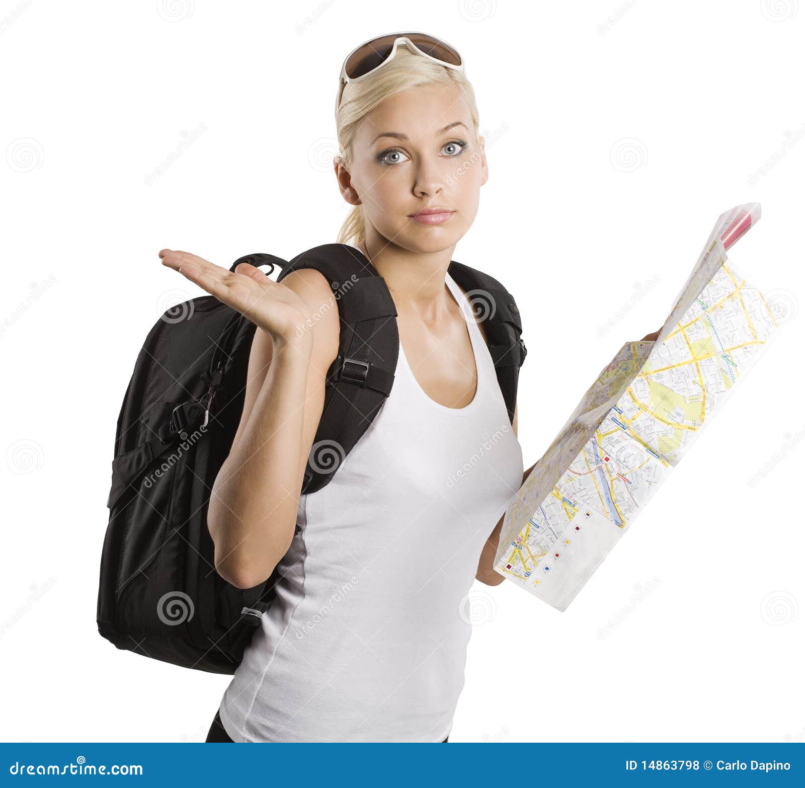 Funny tourist stock photo. Image of holiday, female, attractive - 14863798