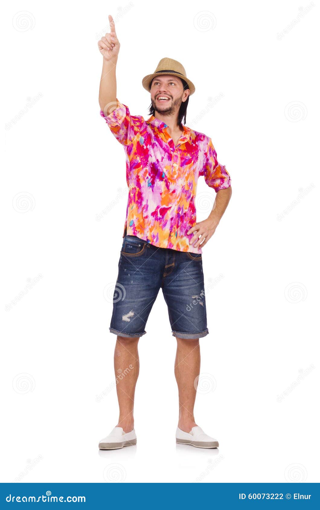 Funny Tourist Isolated on White Stock Photo - Image of merry, menu ...