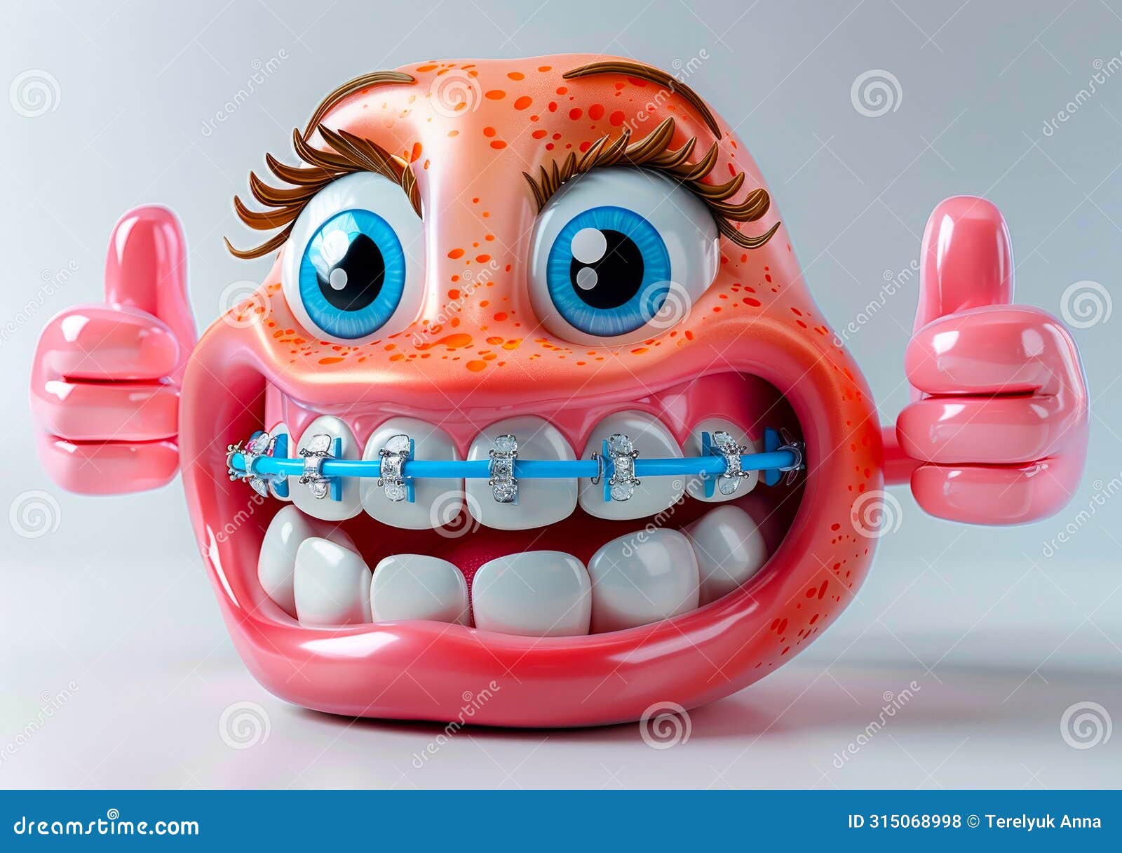 Funny Toy with Braces and Big Smile Stock Photo - Image of laboratory ...