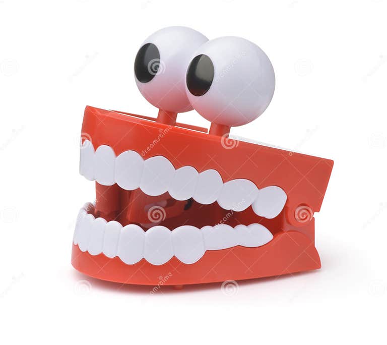Funny Toy Clockwork Jumping Teeth with Eyes Stock Photo - Image of mouth, funny: 256700632